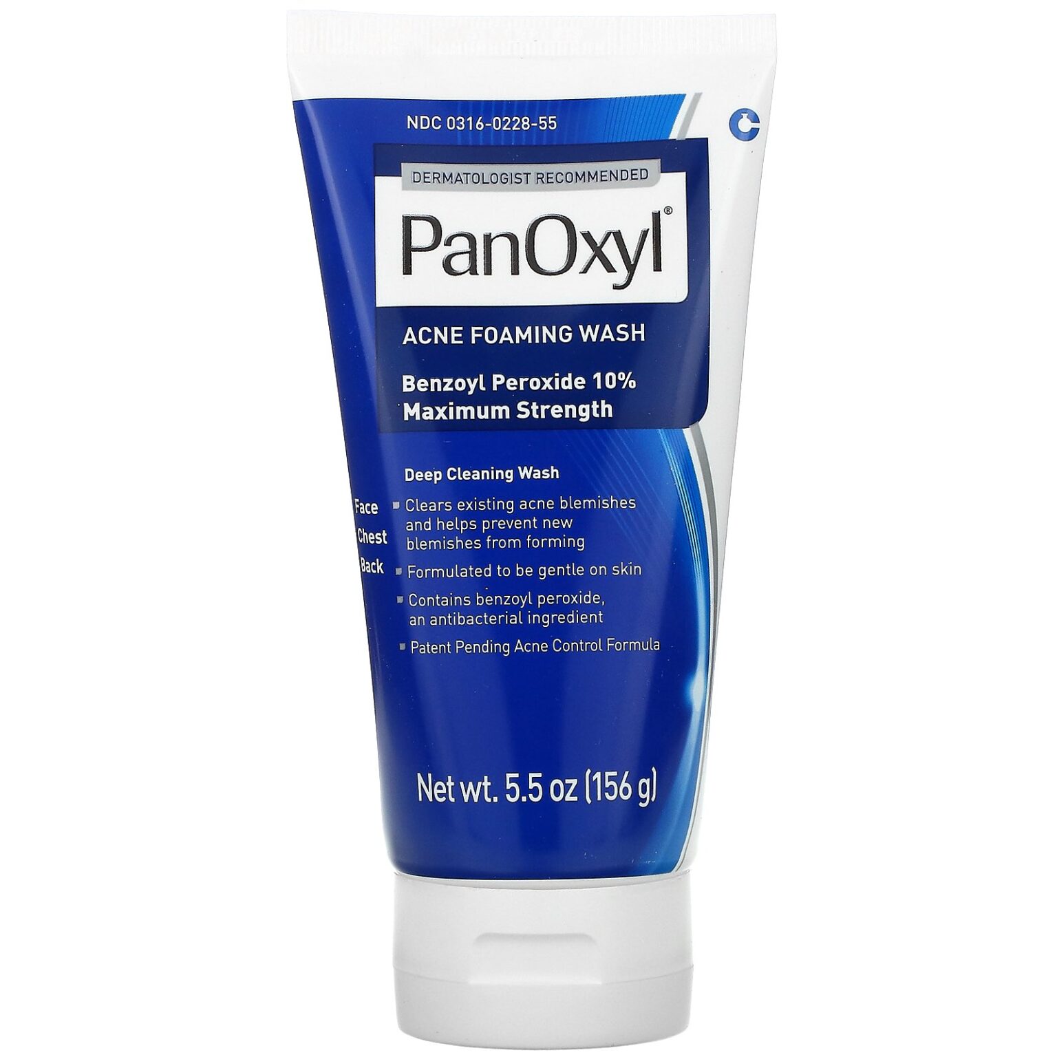 PanOxyl Acne Foaming Wash Benzoyl Peroxide 10% Maximum Strength ...