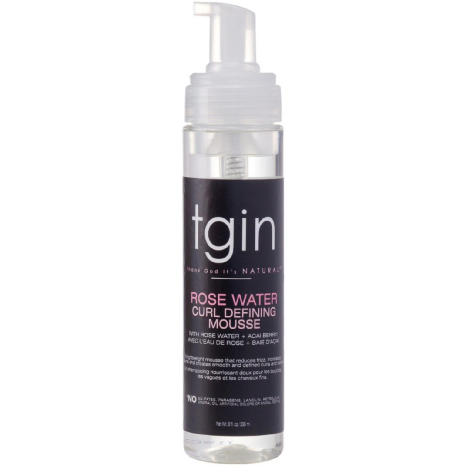 TGIN Rose Water Curl Defining Mousse- 8oz | Natural Oil Bar